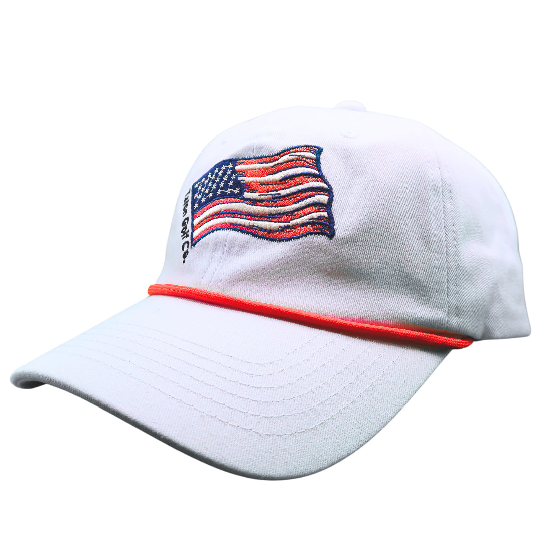 American Flag Baseball Hat w/ Red Rope – Talon Golf LLC